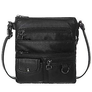 MINICAT Jonvikki Small Crossbody Purse Soft Synthetic Leather Crossbody Bags For Women(Black)