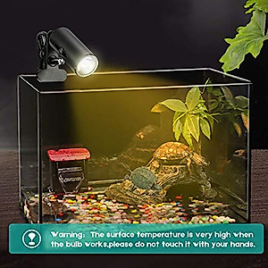 Reptile Heat Lamp,Adjustable and Rotates 360°,25W Reptile Turtle Basking Light with 2 Lamp Holder,3 Bulbs UVA UVB and Thermometer,Clamp Pet Heating Light for Reptile,Lizard, Aquatic Turtle,Snake