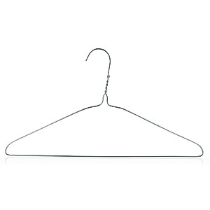 HANGERWORLD Silver Wire Metal Hangers Heavy Duty 20 Pack, 16 Inch 10 Gauge Strong, No Shoulder Bump Coat Hanger Style
