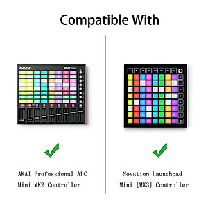 XANAD Hard Case for Novation Launchpad Pro MK3 or AKAI Professional APC Mini MK2 Controller - with Small Storage Accessories Bag