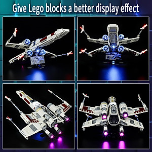 Vaodest LED Light for Lego 75355 Star Wars X-Wing Starfighter Set,Design and Configuration Compatible with Model 75355(LED Light Only, Not Building Block Kit)