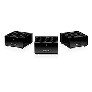 NETGEAR Nighthawk Advanced Whole Home Mesh WiFi 6 System (MK63S) with Free Armor Security – AX1800 Router with 2 Satellite Extenders, Coverage up to 4,500 sq. ft. and 25+ devices