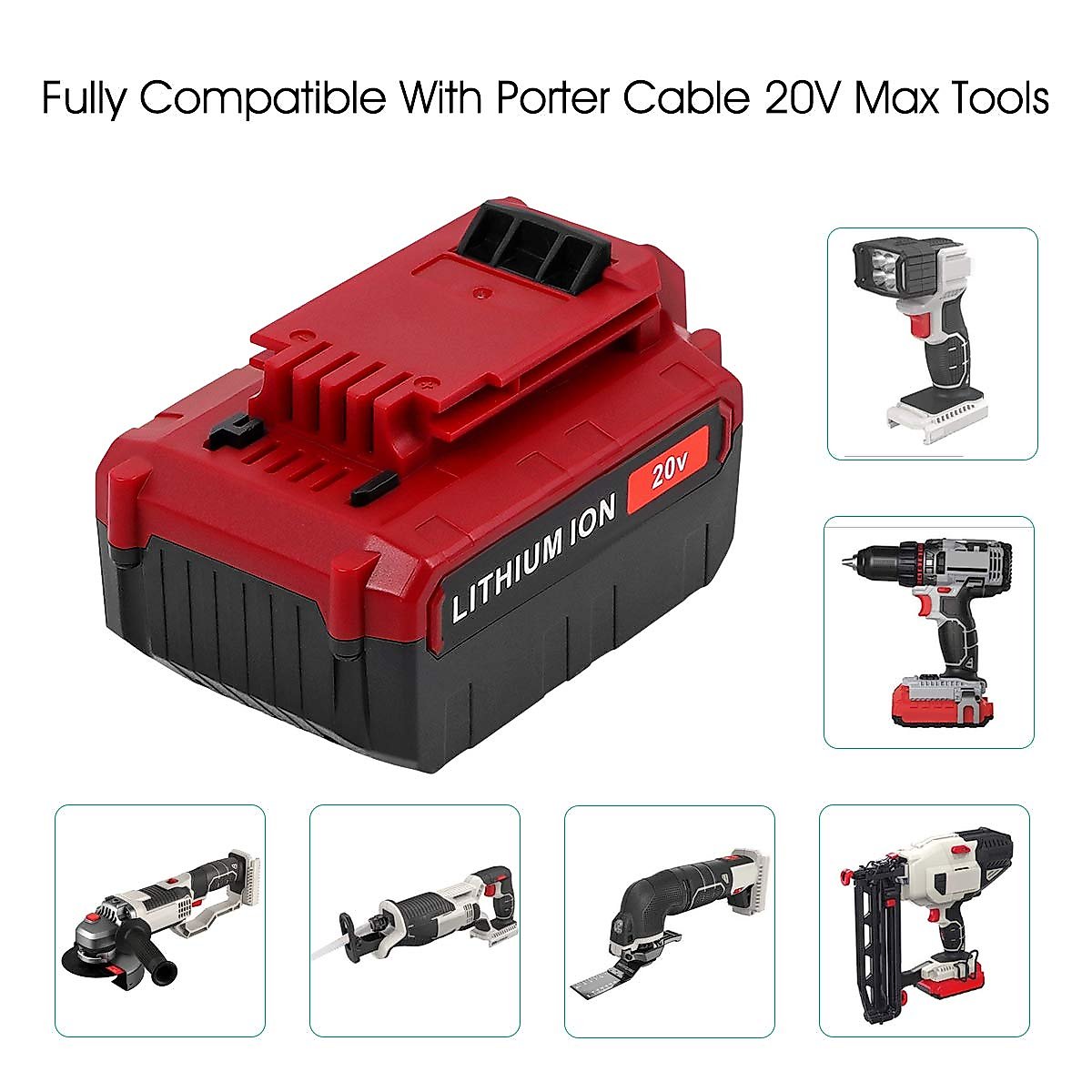 TenHutt 【Upgrade】 2Pack 20V 6.0Ah Max Replace Battery for Porter Cable 20V Lithium Battery Compatible with PCC685L PCC680L PCC682L PCC6 20V Cordless Power Tools