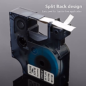 Aonomi Rhino 18443 18444 18445 9mm 12mm 19mm Label Tapes Replace for DYMO Rhino 3/8" 1/2" 3/4" Permanent Vinyl Tape Compatible with DYMO Rhino 4200 5200 5000 6000+ Label Maker, Black on White,3-Pack