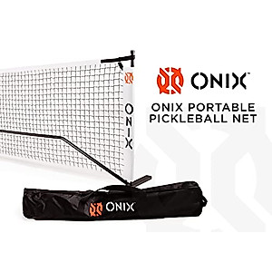 Onix Pickleball 2-in-1 Regulation-Size Portable Net and Practice Net Set Includes Carrying Case with Wheels