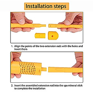 XUSHCL 2 Pack Spa Mineral Sticks Parts Cartridge for hot Tub Swimming Pool Fish Pond Filter, Last for 4 Month(Yellow)