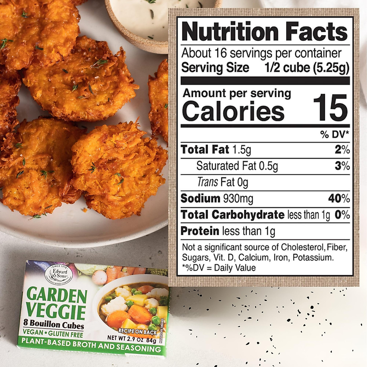 Edward & Son's Vegan Chicken Beef Vegetable Bouillon Cubes – Vegan Broth Cubes, Gluten Free, No Trans Fat, Use in Soups, Stews and Pilafs (8 Cubes of Each)