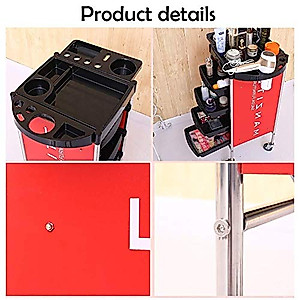 JF-XUAN Cart Hospital Trolley, Medical Supplies Rack,Medical Cart Tool 3 Tier Hotel Catering Cart with Handle, Plastic Cleaning Service Rolling Trolley Dining Cart for Restaurants, 40-50Kg Load Capaci