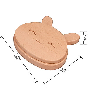 AhfuLife Baby Tooth Keepsake Fairy Box Holder with Lanugo Bottle, Wooden Rabbit Shape Keepsake Box for First Lost Teeth, Cute Tooth Storage Holder, Baby Shower Gifts for Newborn, Boy & Girl