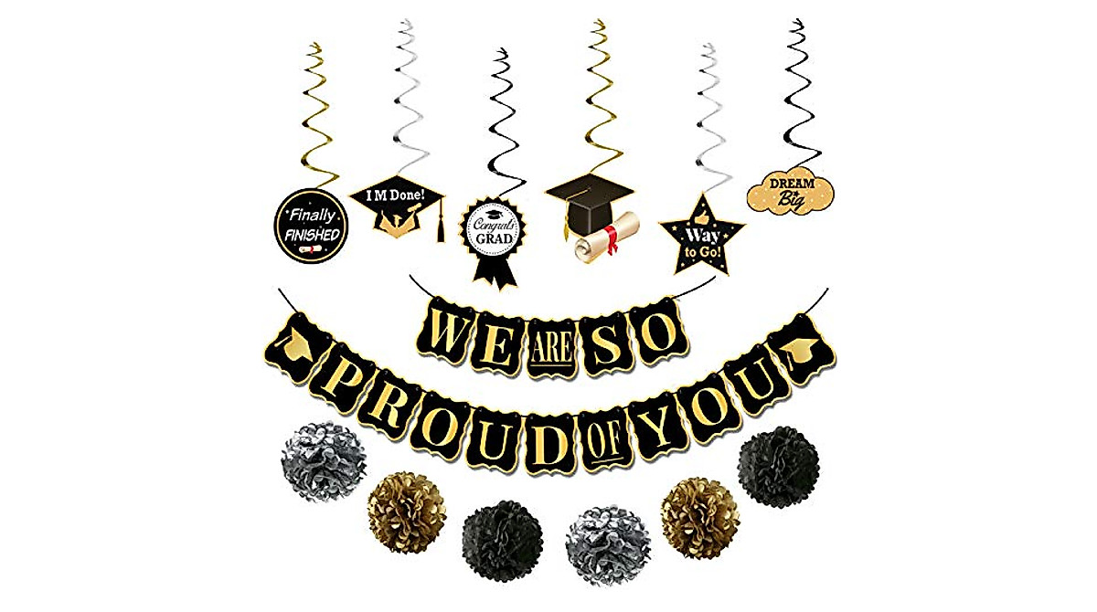 Black & Gold Graduation Decorations 2022 - Celebrate in Style