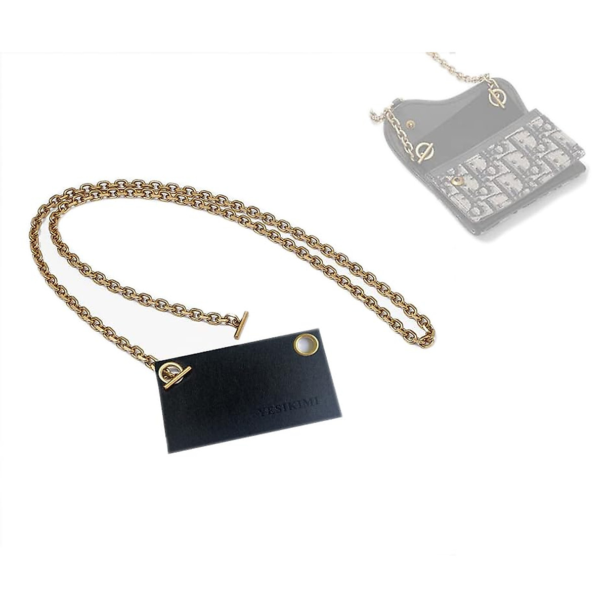 YESIKIMI Saddle Card Hold Conversion Kit With Copper Chain/Felt Insert Gift (100CM)