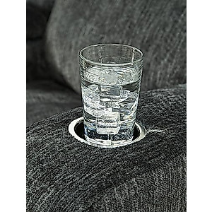 Signature Design by Ashley Martinglenn Modern Chevron Velvet Manual Rocker Recliner with Cup Holders, Black