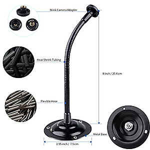 Mippko 2 Pack Camera Flexible Wall Mount Holder for Blink XT/Blink XT2 / Blink Mini/All New Blink Outdoor,Adjustment Flexible 8 inch Long Gooseneck Arm with Metal Base