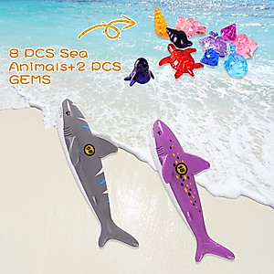Woplagyreat Summer Pool Diving Swimming Toys for Kids, Fun Swim Games Sinking Set, Underwater Dive Gifts with Storage Bag Include Torpedo Gems Shark Rings Sea Animals for Boys Girls Toddlers 20 Packs