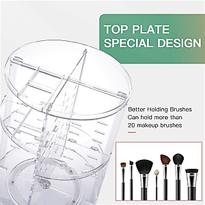 seinlife 360 Rotating Makeup Organizer,DIY Adjustable Spinning Holder,Foldable Cosmetic Storage Display box,Large Capacity Make up Caddy Shelf,Fits Countertop Vanity and Bathroom (CLEAR)