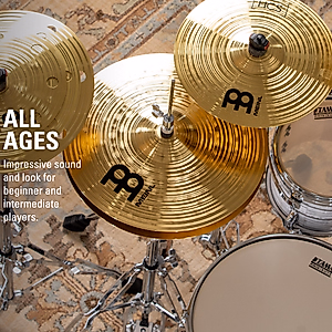 Meinl Cymbals HCS 15” Hihats (Hi Hat) Cymbals for Drum Set, Pair— Made in Germany — Traditional Medium Brass, 2-Year Warranty (HCS15H)