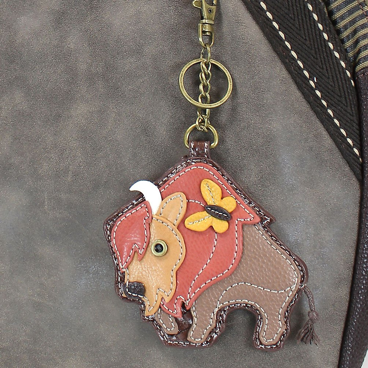 Chala Handbags large Tote Bag with Doggie Key fob (835GY- Buffalo)