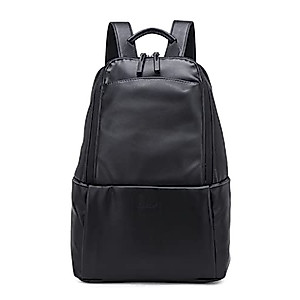 Kah&Kee Feaux Leather Backpack Purse for Women Casual Travel Fashion Daypack (Black)