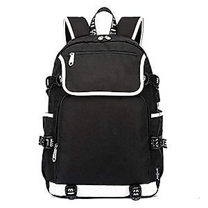 WANHONGYUE Attack on Titan Anime Cosplay Schoolbag Rucksack 15.6" Laptop Backpack with USB Charging Port Black / 2