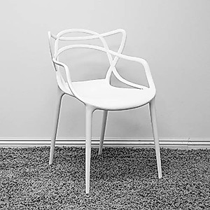 Mod Made Mid Century Modern Molded Plastic Loop Chair (Set of 2), White