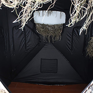 AUSCAMOTEK Scouter Ghillie Ground Blind for 3 Person Deer Hunting with Ghilly Cover