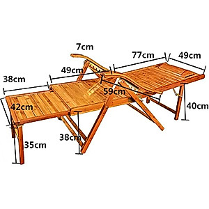 Lounge Chair, Patio Lounge Chairs Bamboo s,Durable Adjustable Deck Chairs,Wooden Outdoor s with Footrests and Mattresses,for Garden Courtyard Balcony