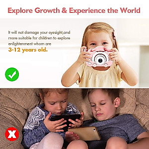 Kids Camera for Girls/Boys, 3-9 Year Old Toys for Girls/Boys, Christmas Birthday Gift for Age 6-9 Girls/Boys Kids Digital Dual Camera, Selfie Camera for Kids, 32GB Memory Card