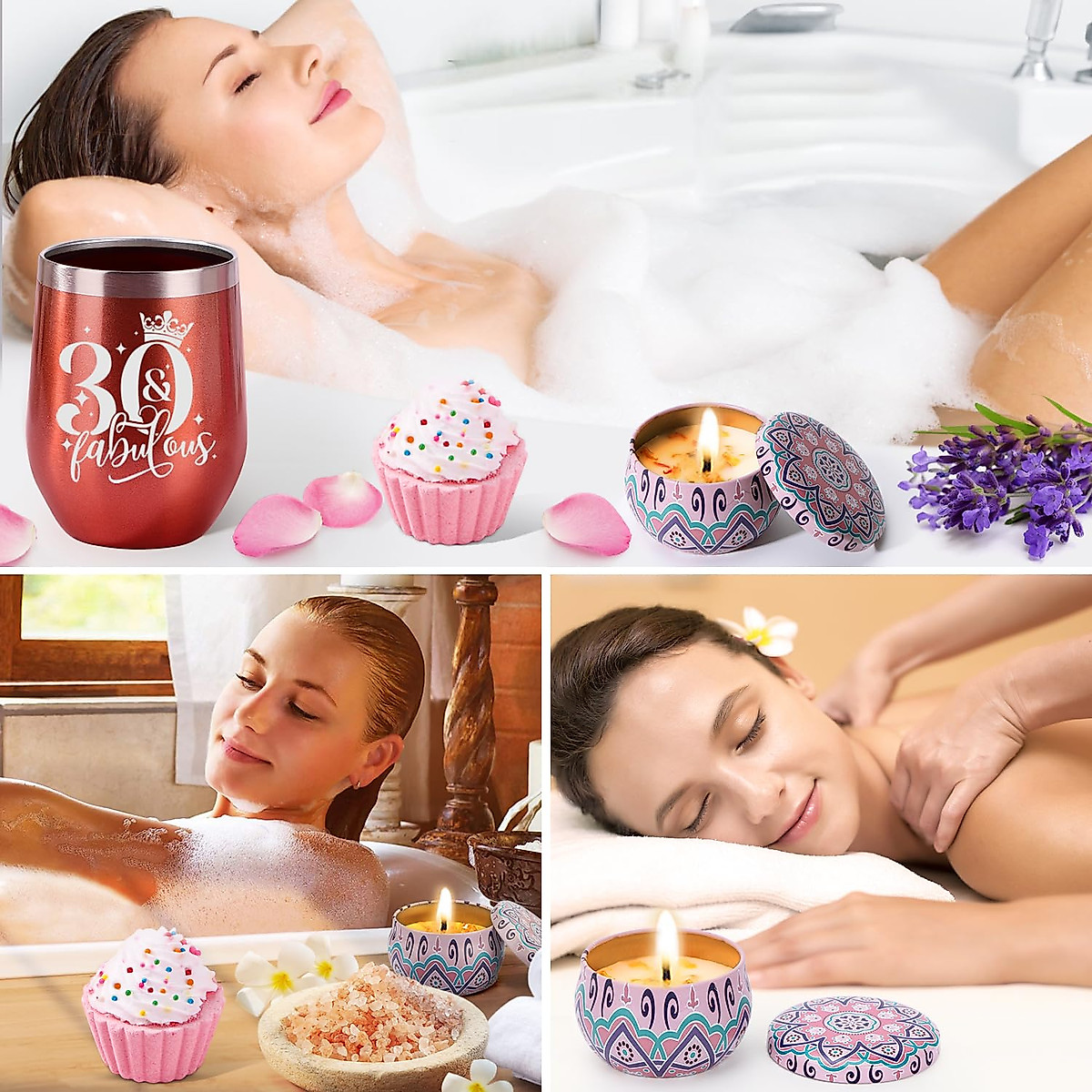 30th Birthday Gifts for Her, 30th Birthday Spa Gift Baskets for Women, Unique Birthday Gift Ideas for 30 Years Old Sister Friend Wife Coworker