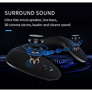 JQKZH Neckband Bluetooth Speaker, Neck Bluetooth Speaker Wireless, Wearable Bluetooth Speaker System for Gaming, Movies and Music, True 3D Stereo Surrounding