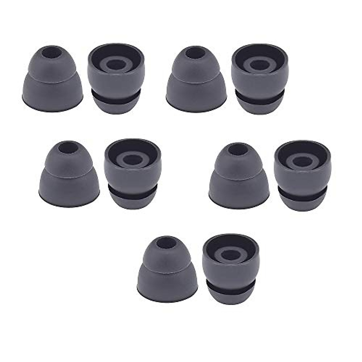 Toeasor 10pcs Double Flange Earbuds Replacement Tips Eargels Silicone Ear Tips Compatible with Beat by dr dre Powerbeats 2 Powerbeats2 Wireless Stereo Earphones