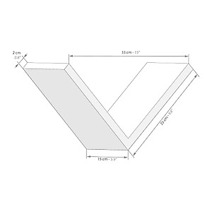Mobili Fiver, A Set of 4 Giuditta V-Shaped Shelves, Ashwood Black, 9.8 "x5.9 x9.8, Laminate-Finished, Wall Mounted Shelves for Kitchen and Living Room, Italian Furniture