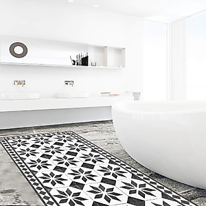 CREARREDA Kitchen Mat Non-Slip and Washable Vinyl Kitchen Runner 100% Made in Italy Vinyl Kitchen Rug Kitchen Mats for Floor