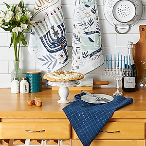 DII Hanukkah Kitchen Collection Festival of Lights Celebration Decor, Dish Towel Set, 18x28, Happy Hanukkah, 3 Piece