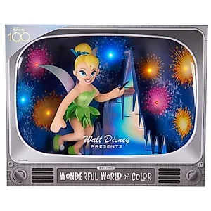 Disney100 Years of Wonder Walt Disney Presents “Wonderful World of Color” Tinker Bell Collectible Plush Stuffed Doll, Kids Toys for Ages 5 Up, Amazon Exclusive by Just Play