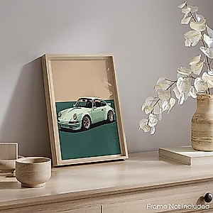 Inspirational Wall Art Co. - White | Porsche Car Poster - Car Posters for Boys Room - Car Wall Decor - Car Room Decor - Car Posters for Men | 11x14 Inches Unframed