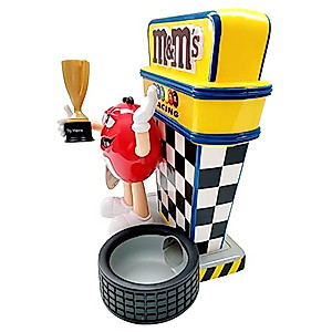 Racer Candy Dispenser by M&M Characters Red dispense candy, gumballs, nuts, snacks and treats for children, kids, adults