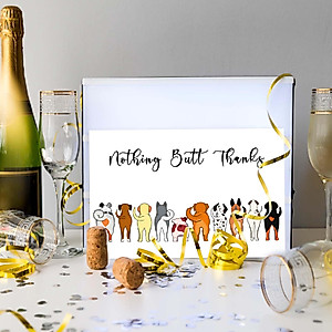 Asmallgf Cute Dog Thank You Card for Teachers Boss Friends, Funny Appreciation Gifts for Women Men, Veterinarian Gifts, Nothing Butt Thanks Pun Card