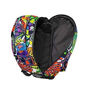 Tarity Cool Graffiti School Backpack For Kids Boys Girls Children Small Travel Bag Students Teenagers Bookbags Novelty Pattern Durable Backpack Laptop Computer Bag