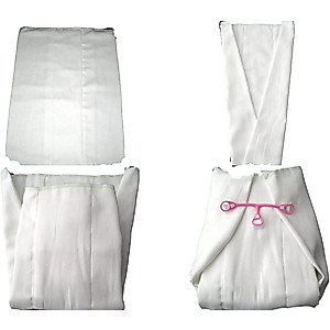 KaWaii Baby Prefold Cloth Diaper, Organic Cotton Twill, 4 x 6 x 4 ply DSQ Quality Washable & Reusable (10-36 lbs) White - 12-Count