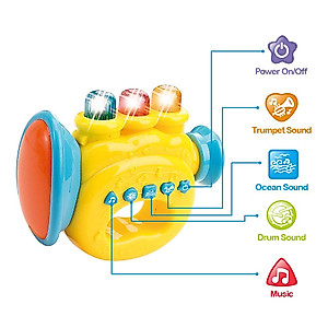 Portable First Trumpet - Battery-Operated Music Toy with Features for Learning and Entertainment for Your Baby and Toddler. Great Stocking Stuffer