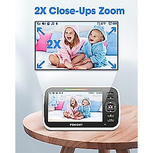Baby Monitor with Camera and Audio - 5” Display Video Baby Monitor with 29 Hour Battery Life, Remote Pan & Tilt, 2X Zoom,Auto Night Vision, 2 Way Talk, Temperature Sensor,Lullabies,960 Feet Range