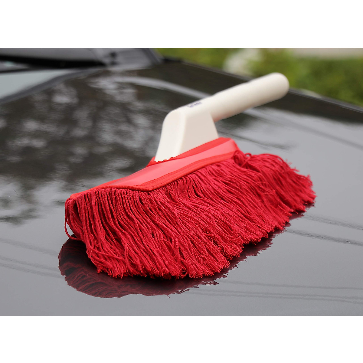 The Original California Car Duster California Car Duster 62443 Standard Car Duster with Plastic Handle, Red 25 Inch