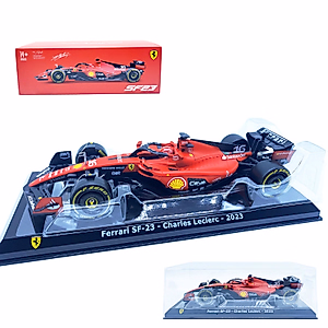 HTLNUZD Bburago 2023 1/24 SF23#16 F1Racing Alloy Car for Scuderia Ferrari 1:24 SF23#16 Leclerc Signature Die cast Adults Model Car Display Ornaments Collection