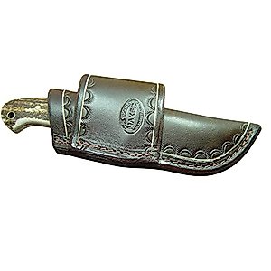 Puma SGB Sp Drop Point Custom Cross Draw Knife Sheath Tooled and Dyed Brown