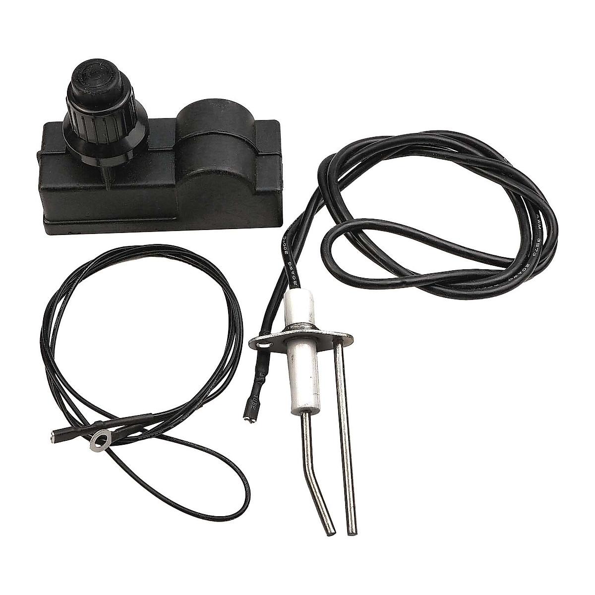IROMEHONY Fire Pit Igniter Push Button Ignition Kit with 2 Outlets and Ground Wire Fit for Fire Pit Gas Burner System