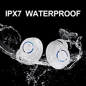 Wireless Earbud, Bluetooth 5.1 Headphones Sports Bluetooth Earbud with Deep Bass, Wireless Earphones in-Ear with Microphone USB-C Charging, IPX7 Waterproof Noise Cancelling Earbud for Running White