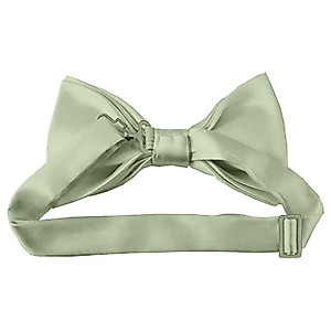 Romario Manzini Solid Light Sage Green Color Men's Pre-Tied Bow Tie