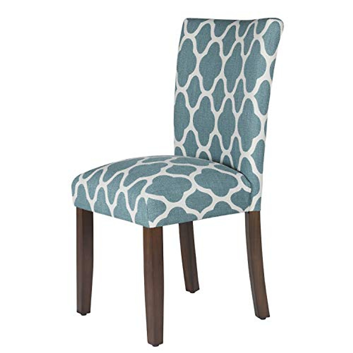 HomePop Parsons Classic Upholstered Accent Dining Chair, Set of 2, Teal and Cream Geometric