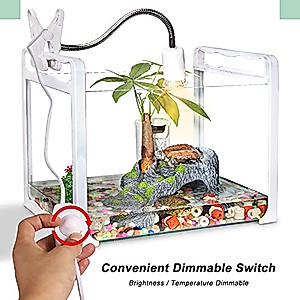 Reptile Heat Lamp, Reptile Light with 360° Rotatable Hose, Adjustable Heating Lamp Fixture with 3 UVA UVB Bulbs Suitable for Bearded Dragon Turtle Lizard Snake ,Most Reptiles Plants