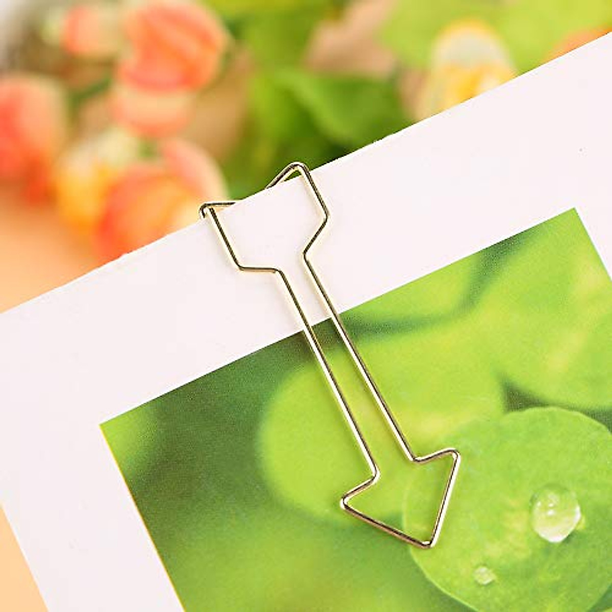 Arrow Paper Clips, Paperclips, 12Pcs Electroplating Metal Arrow Shaped, Bookmark Clip Funny Stationery Marking Clip for Office School andDocument Organizing Arrow Paper Clips